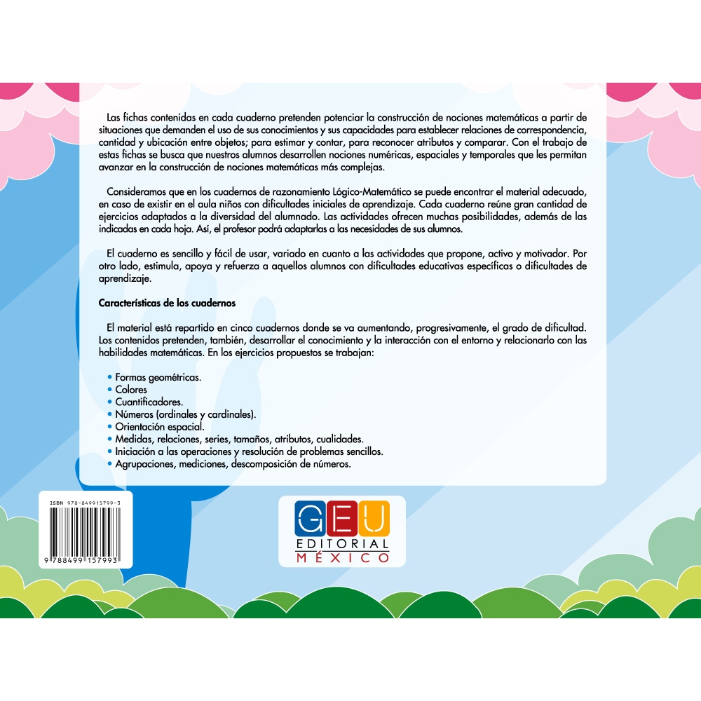 Paquete conceptos básicos 1 en 1º de Preescolar ® Editorial GEU México